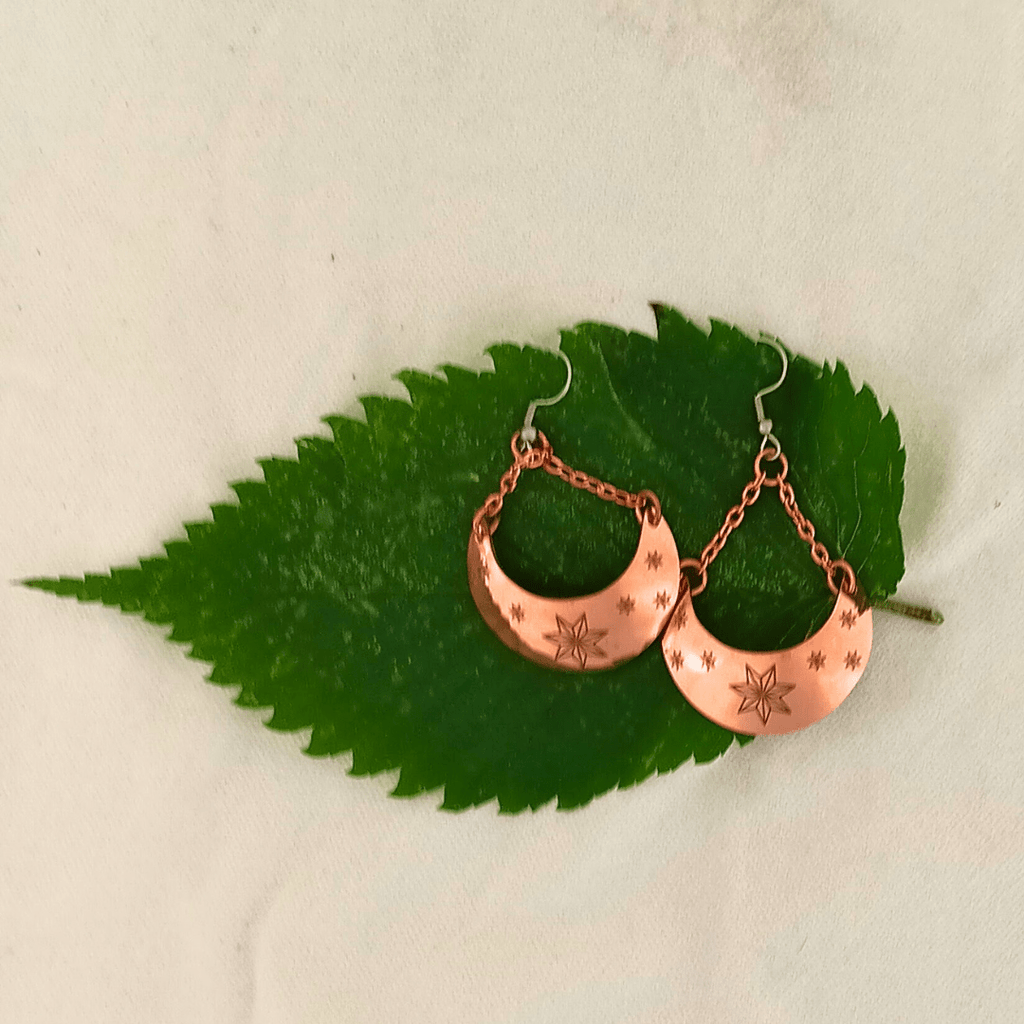 Mini Gorget Earrings Featuring Cherokee Star Design – Cherokee Copper