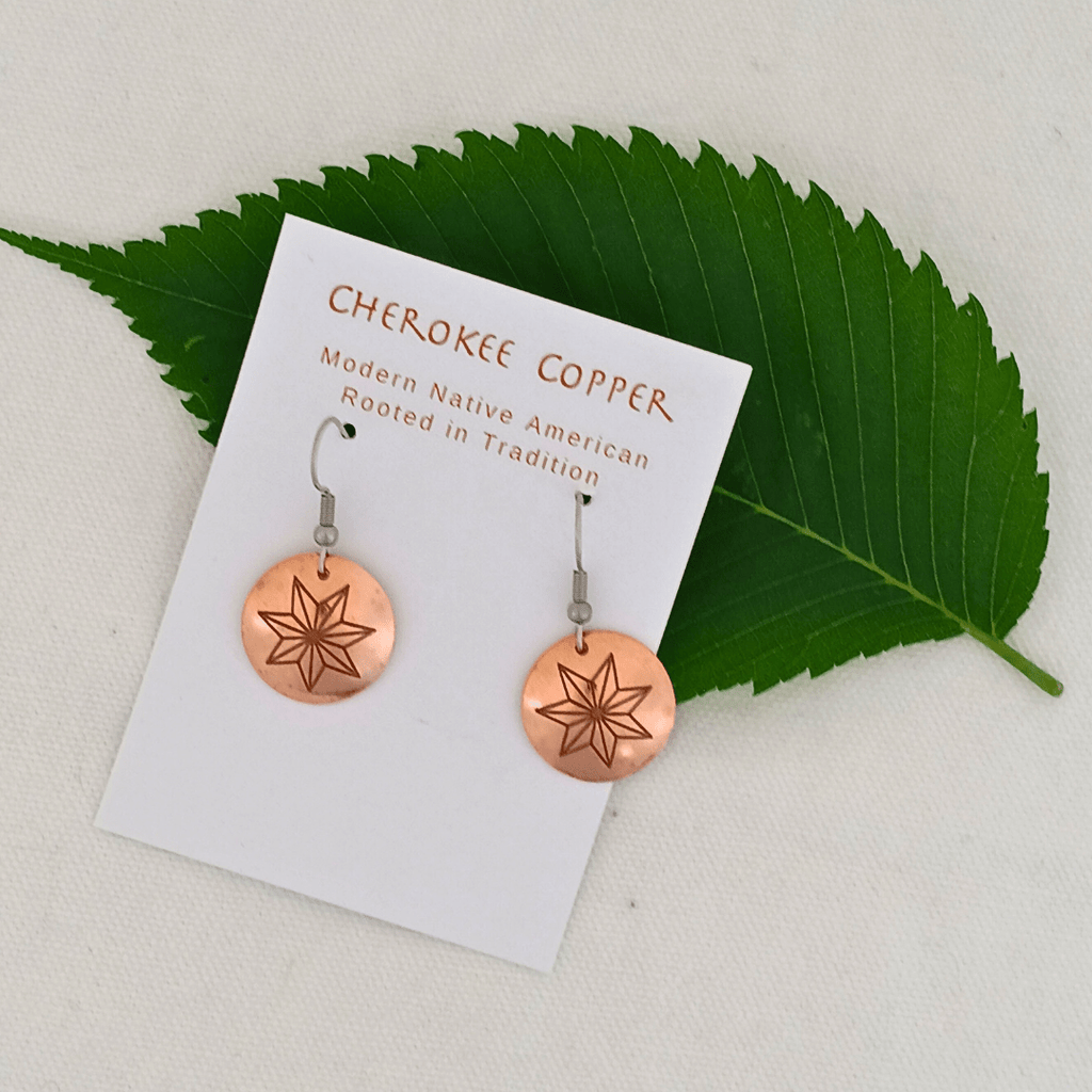 Cherokee Star Copper Earrings, Native American Jewelry – Cherokee Copper