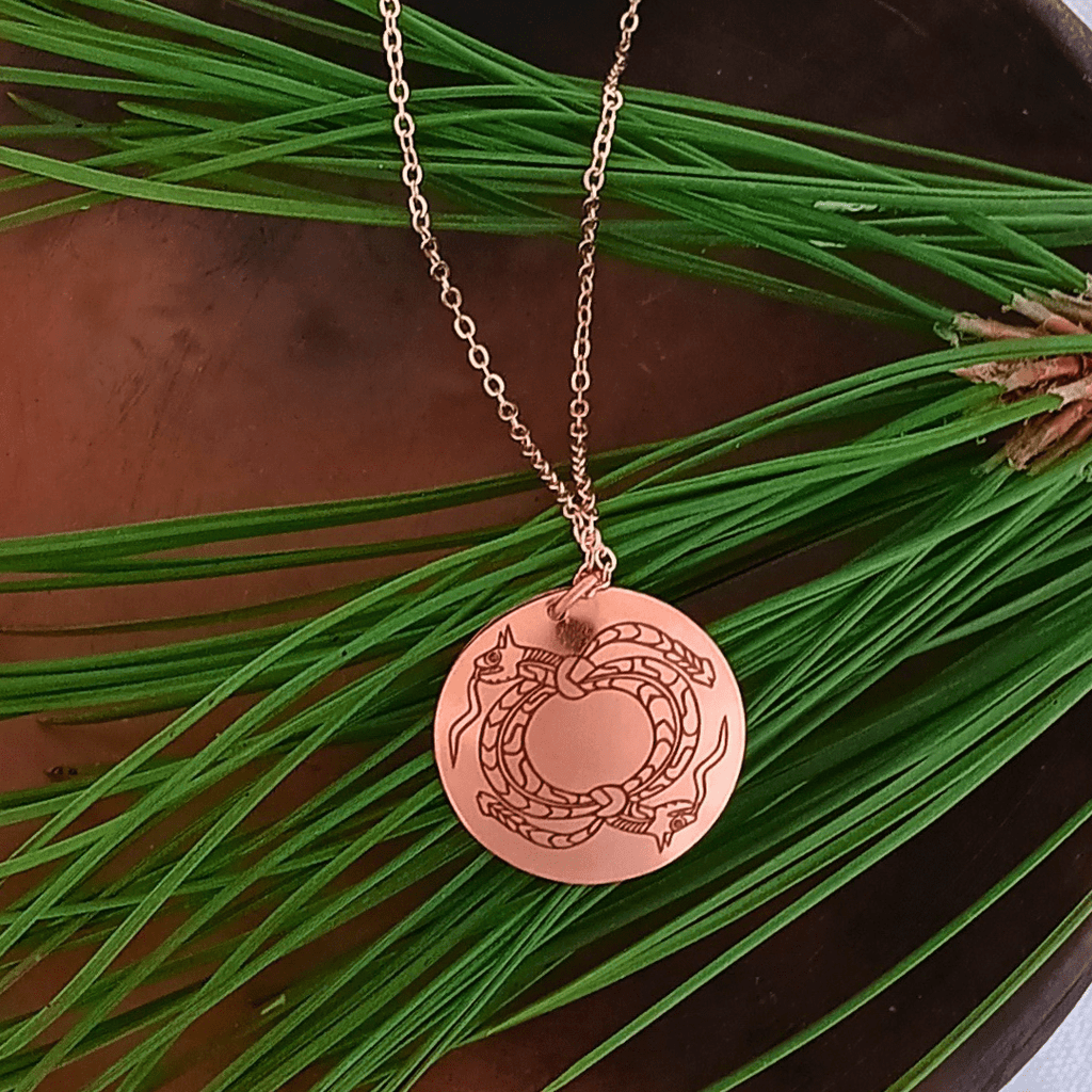 Uktena 1" Copper Necklace for Unique Style and Elegance – Cherokee Copper