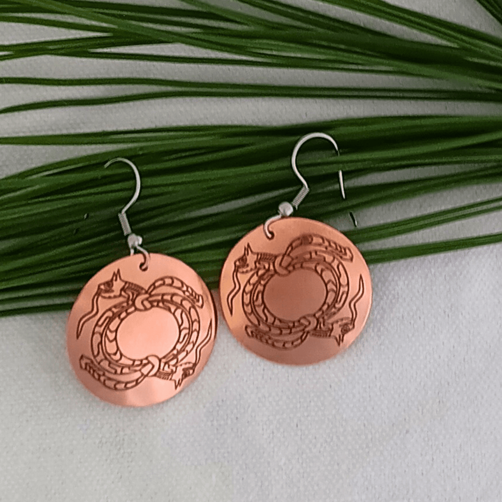 Uktena Copper Earrings - Unique Handmade Jewelry Design – Cherokee Copper